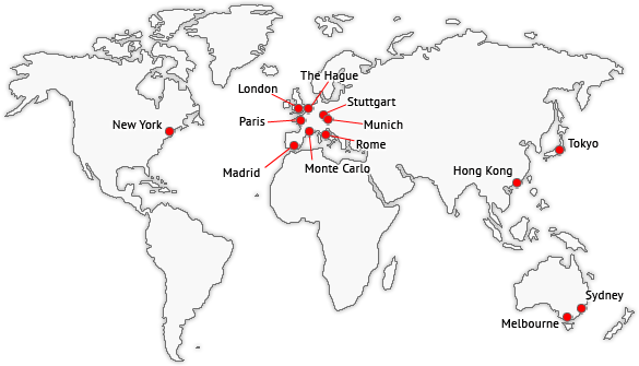 World Map - West Nally Locations - West Nally